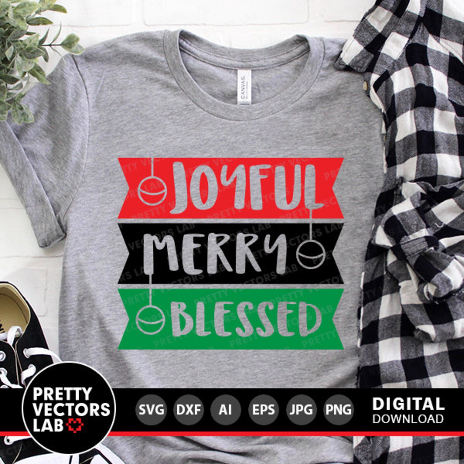 Joyful Merry Blessed Svg Christmas Svg Dxf Eps Png - Etsy