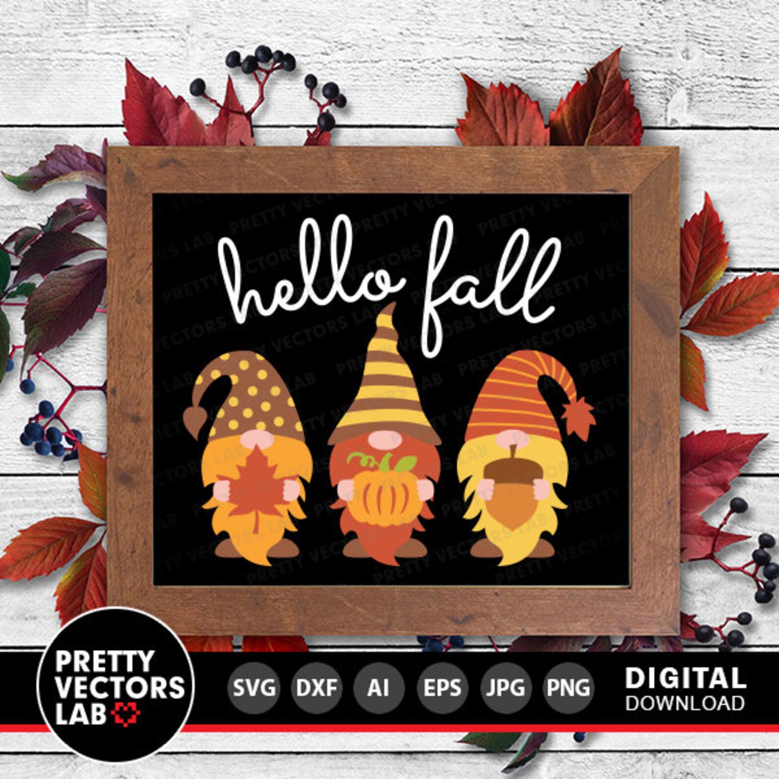 Fall Gnomes Svg, Hello Fall Svg, Autumn Gnomes Svg, Thanksgiving Svg ...