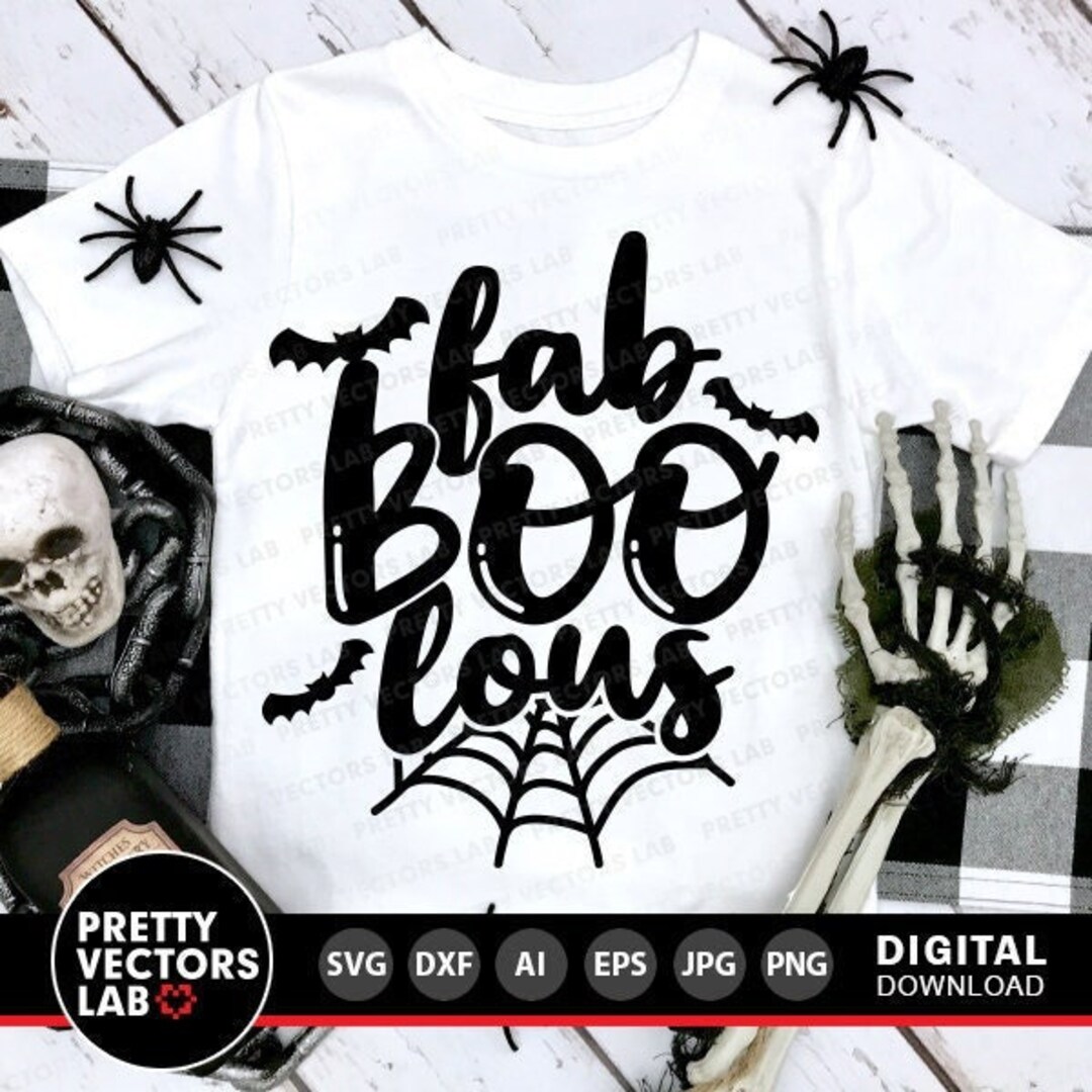 Halloween Svg Fab BOO Lous Svg Halloween Cut Files Spider - Etsy