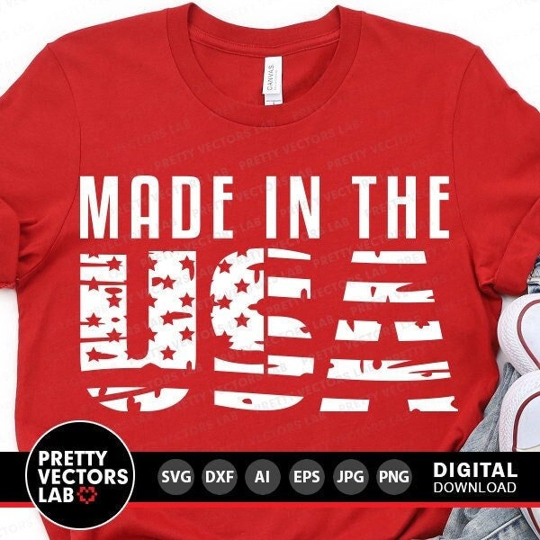 Made in the USA Svg, 4th of July Cut Files, American Flag Svg, Grunge ...