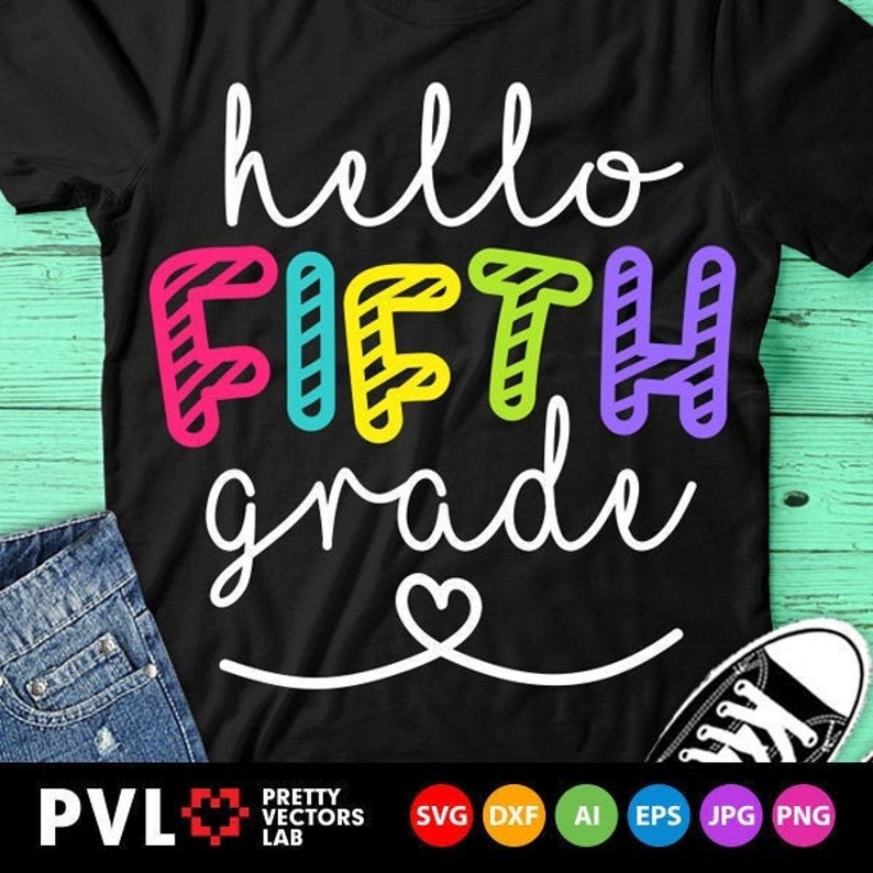 Hello Fifth Grade Svg Back to School Svg 5th Grade Svg - Etsy