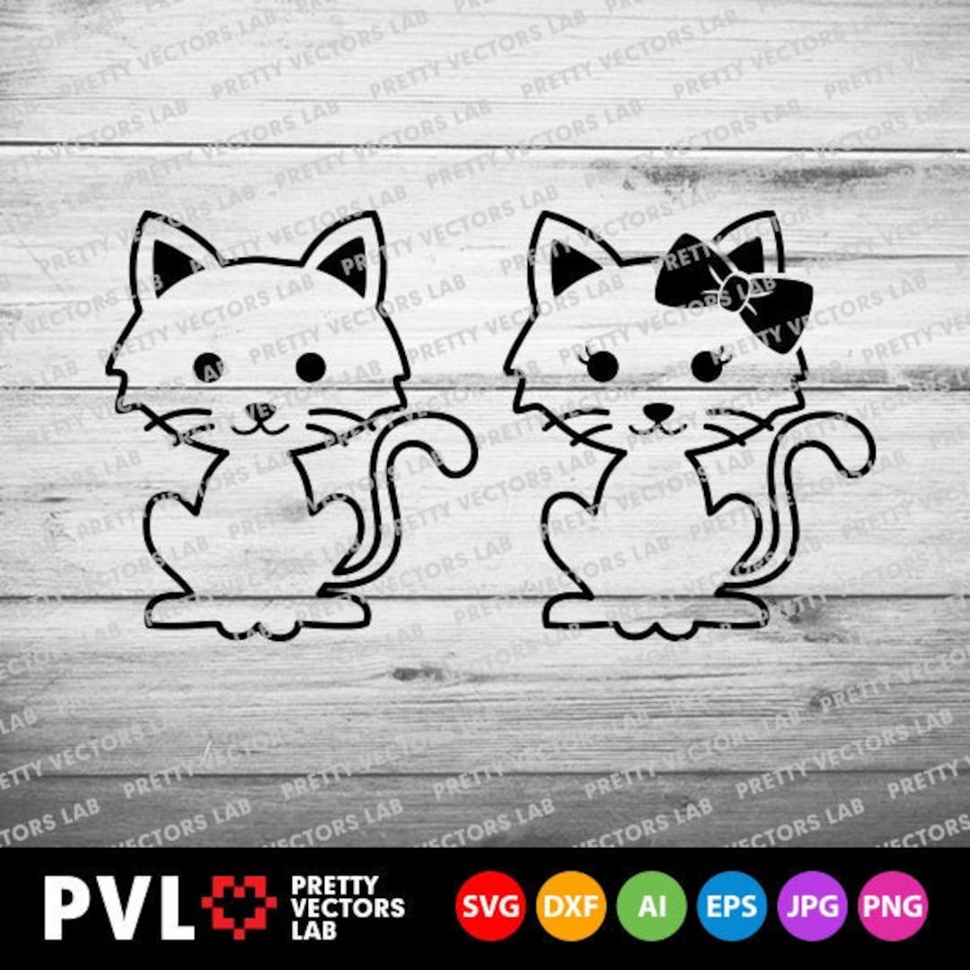 Gatos lindos svg gato svg chica boy gatitos Svg Dxf Eps Png - Etsy México