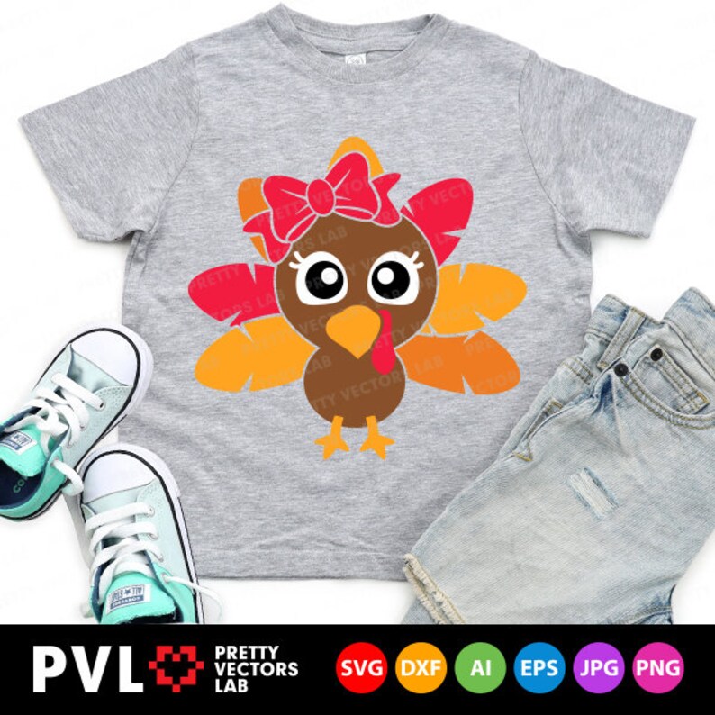 Girl Turkey Svg Thanksgiving Svg Baby Svg Dxf Eps Png | Etsy