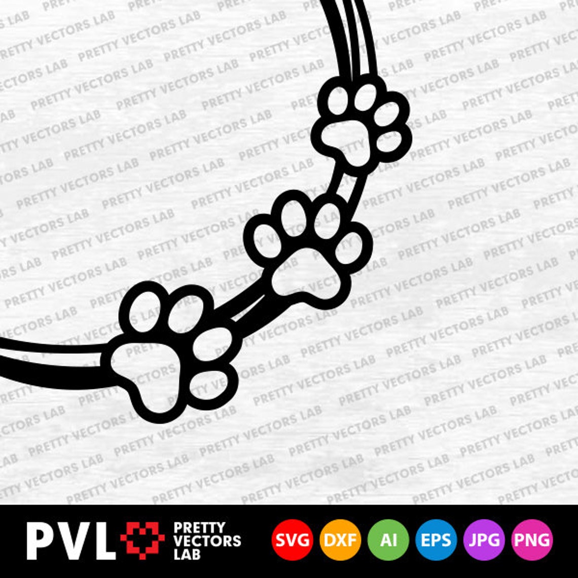 Paw Svg Paw Print Circle Monogram Svg Paws Frames Clipart - Etsy