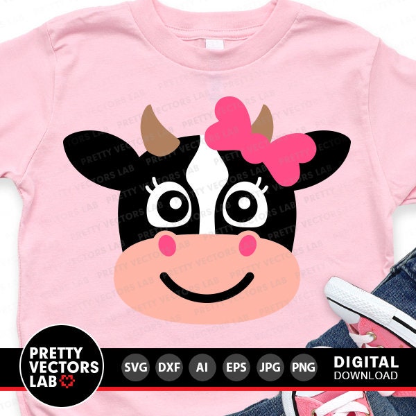 Cow Svg Cow Face Cut Files Kids Svg Farm Animal Svg Dxf Eps - Etsy Canada