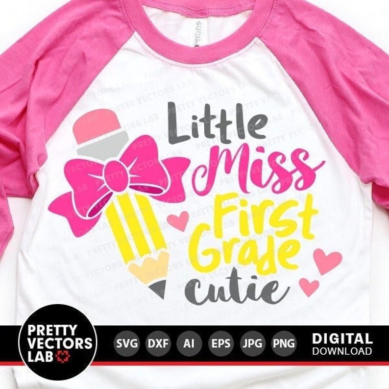 Little Miss First Grade Cutie Svg Back to School Svg 1st - Etsy