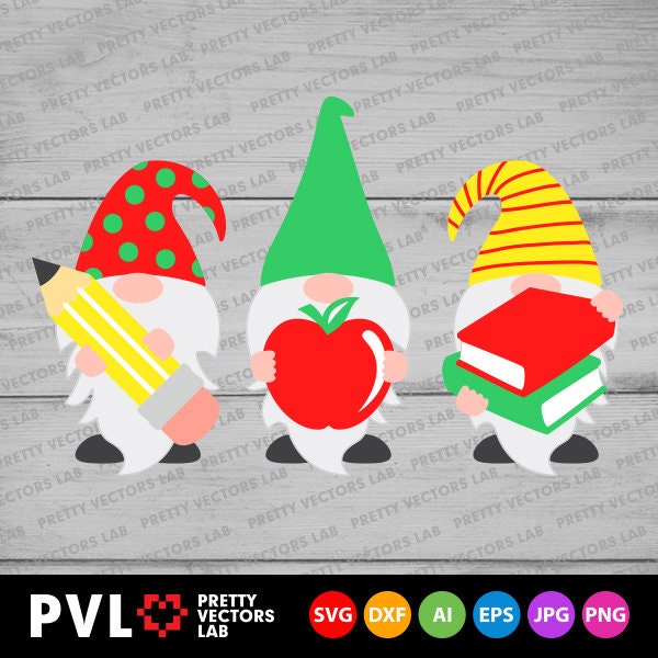 Back to School Gnomes Svg, School Cut Files, Gnome Svg, Teacher Svg Dxf ...