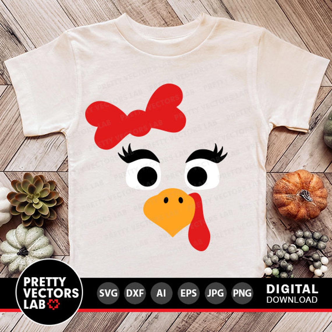 Girls Thanksgiving Svg Girl Turkey Face Svg Cute Turkey With - Etsy