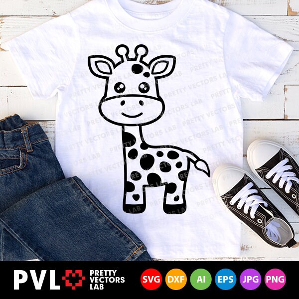 Giraffe Svg Giraffe Outline Svg Cute Giraffes Cut Files - Etsy
