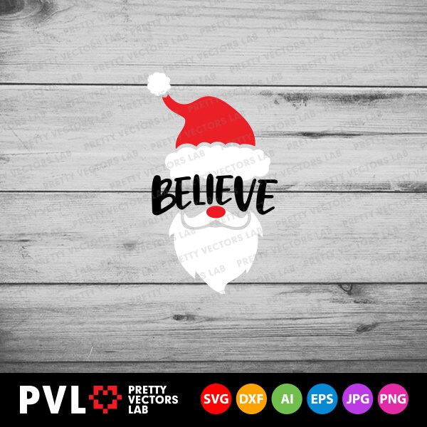 Santa Face Svg Christmas Svg Believe Svg Santa Svg Dxf Eps - Etsy