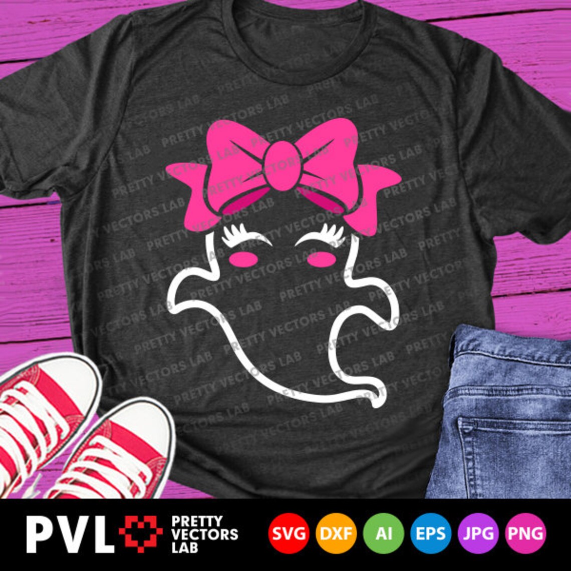 Girl Ghost Svg Halloween Svg Cute Ghost with Bow Svg Girls | Etsy