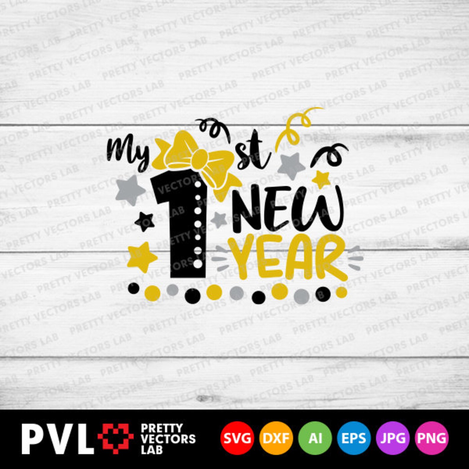 My 1st New Year Svg My First New Year Svg Girl New Year Svg | Etsy