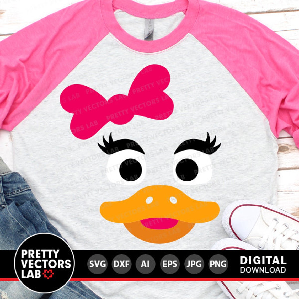 Duck Svg Girl Duck Face Cut Files Cute Duck With Bow Svg Dxf - Etsy