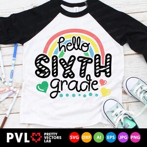 Hello Sixth Grade Svg Back to School Svg 6th Grade Cut | Etsy