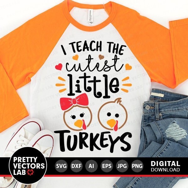 I Teach the Cutest Little Turkeys Svg Thanksgiving Svg Dxf - Etsy
