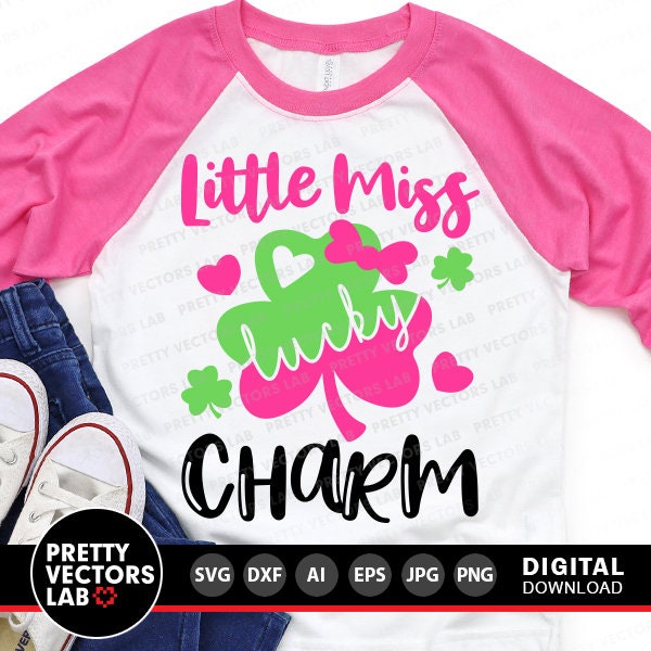 Little Miss Lucky Charm Svg St. Patrick's Day Cut Files - Etsy