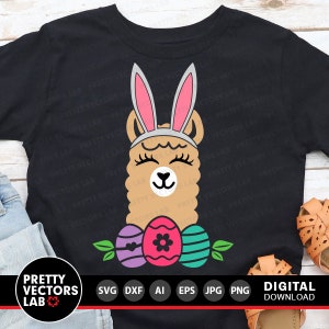 Easter Llama Svg, Llama Face Svg, Llama With Bunny Ears Svg Dxf Eps Png ...