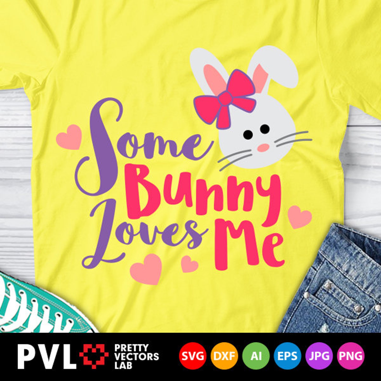 Some Bunny Loves Me Svg Girls Easter Svg Easter Bunny Svg | Etsy