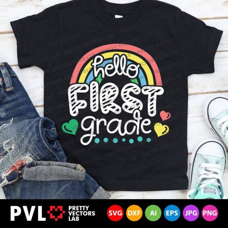 Hello First Grade Svg Back to School Svg 1st Grade Svg Dxf | Etsy