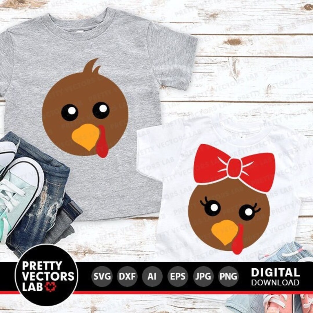 Turkey Svg, Girl Boy Turkey Face Svg, Thanksgiving Svg Dxf Eps Png ...