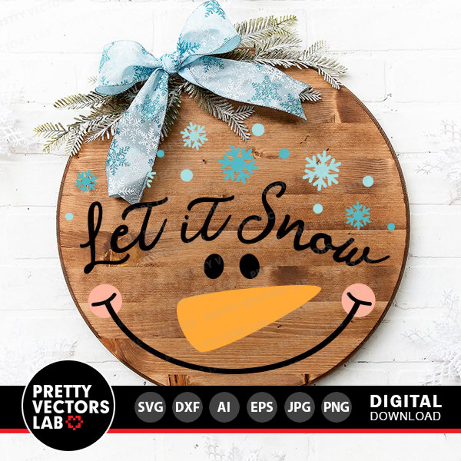 Winter Svg Let It Snow Svg Snowman Svg Round Sign Svg - Etsy