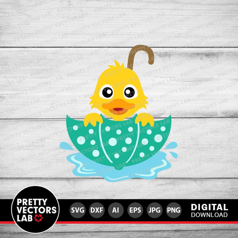 Duck Svg, Duck With Umbrella Cut Files, Spring Svg Dxf Eps Png, April ...