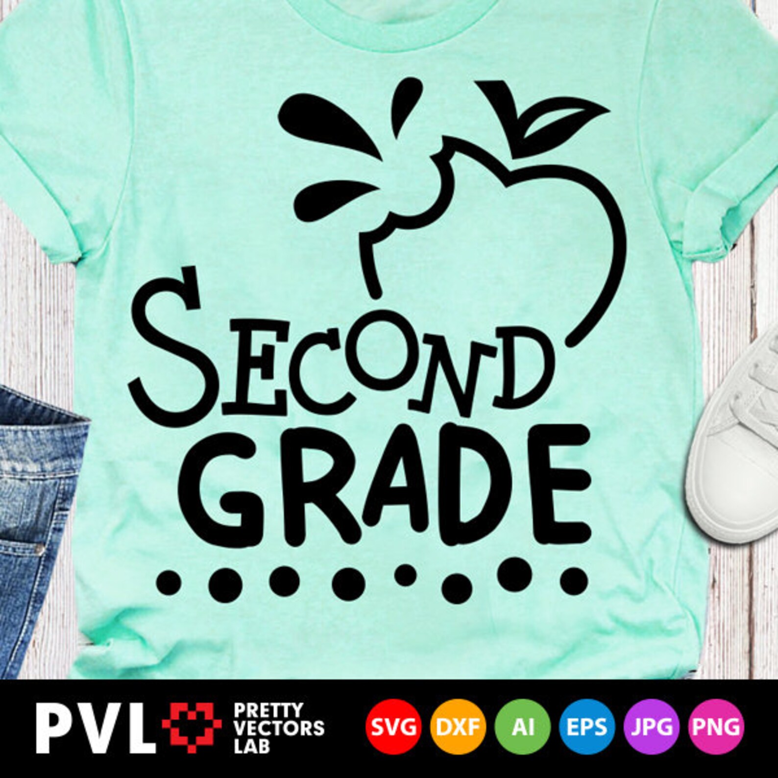 Second Grade Svg Back to School Svg 2nd Grade Svg Dxf Eps | Etsy