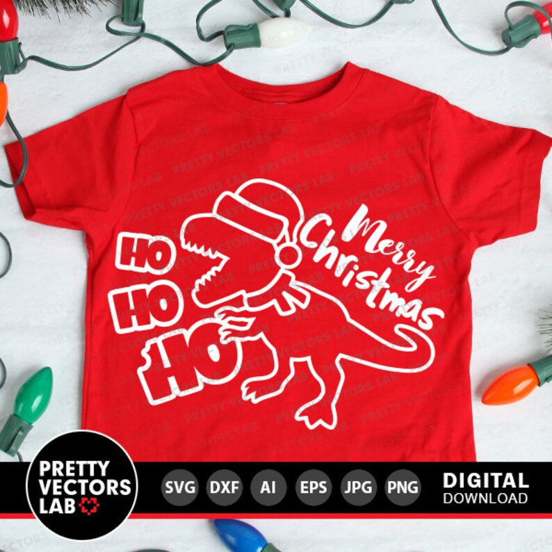 Christmas Dinosaur Svg Merry Christmas Svg Santa Dino - Etsy