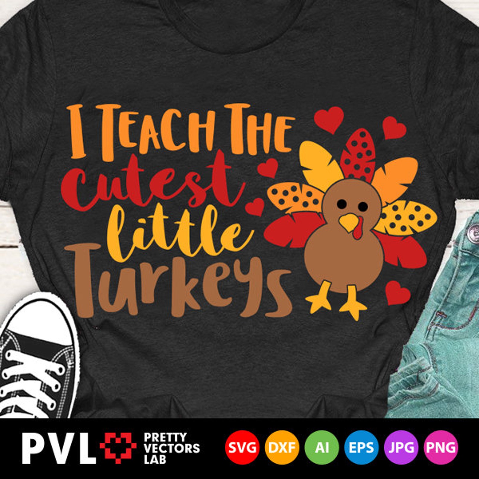 I Teach the Cutest Little Turkeys Svg Thanksgiving Svg Dxf | Etsy