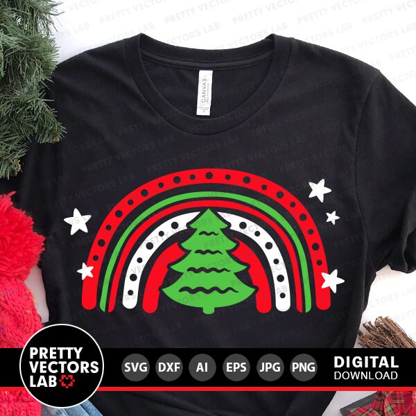 Christmas Rainbow Svg Christmas Svg Christmas Tree Cut - Etsy