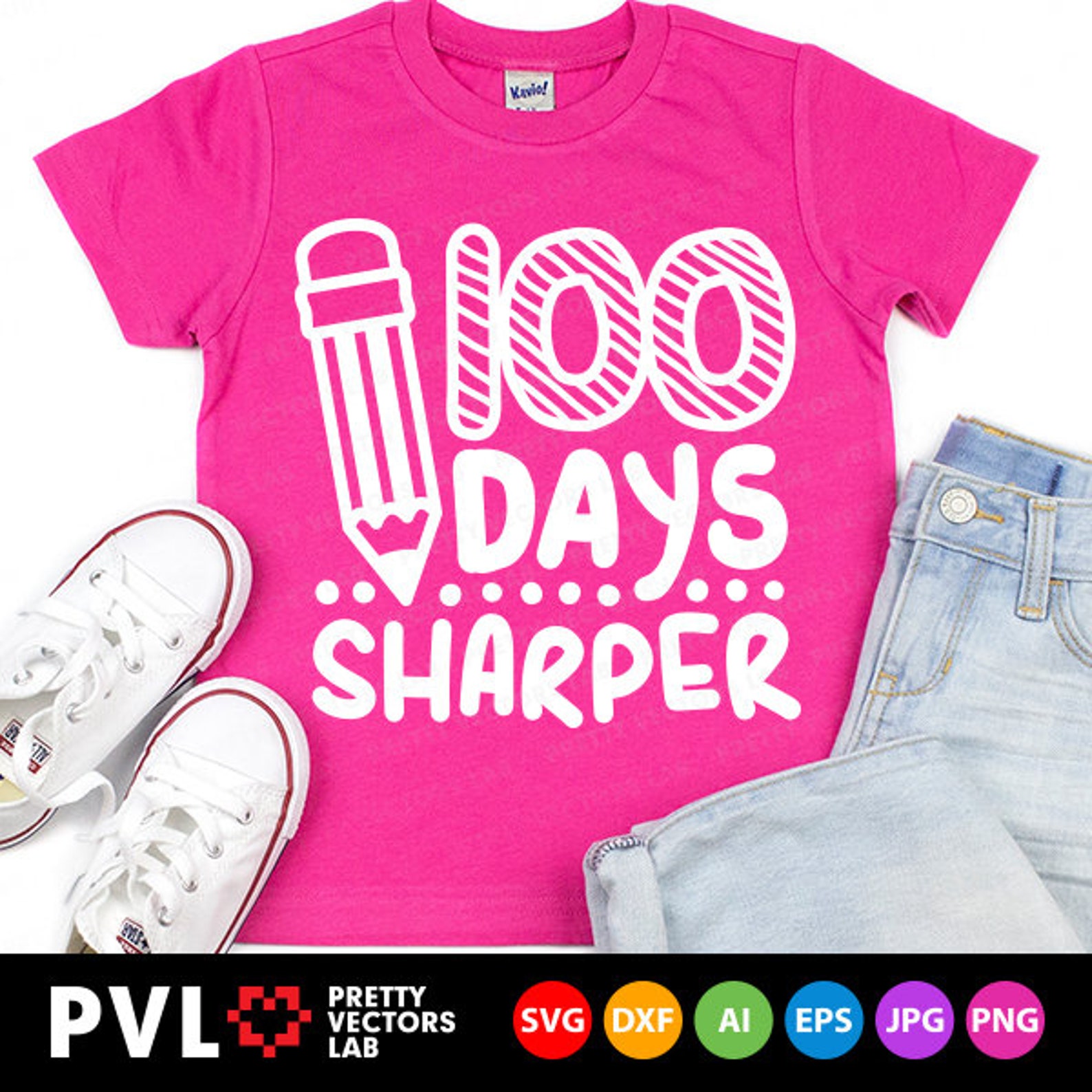100 Days Sharper Svg 100th Day of School Cut Files Kids Svg - Etsy
