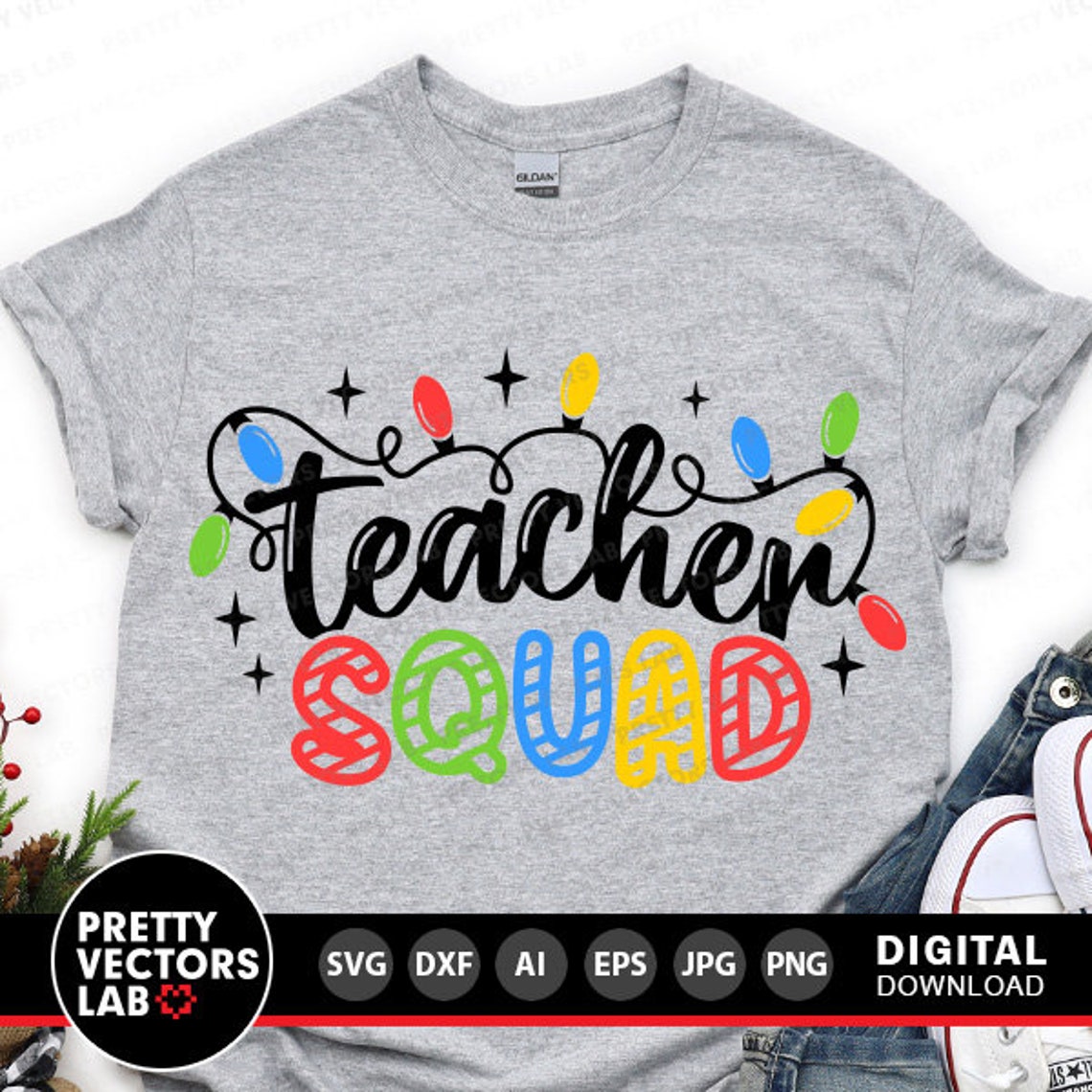 Teacher Squad Svg Christmas Svg Christmas Lights Cut Files - Etsy