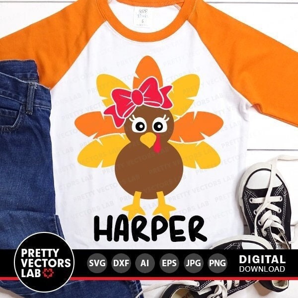 Girl Turkey Svg Thanksgiving Svg Dxf Eps Png Fall Cut Files - Etsy