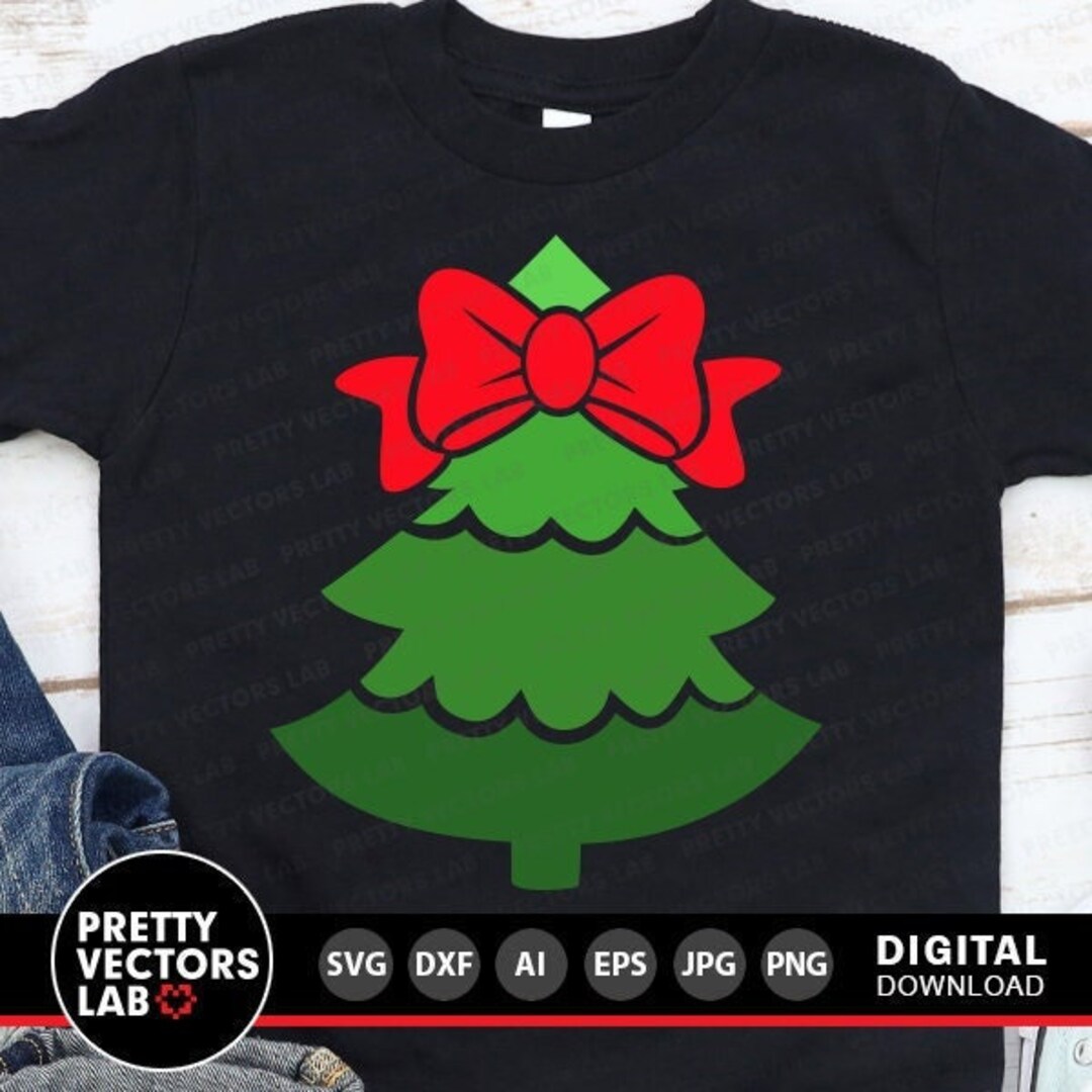 Christmas Tree Svg, Girls Christmas Svg, Christmas Tree With Bow Svg ...