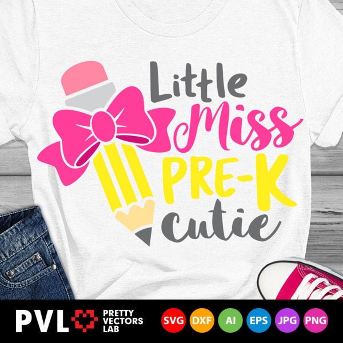 Little Miss Pre-k Cutie Svg Back to School Svg Pre-k Shirt - Etsy