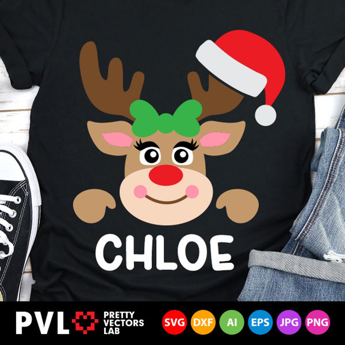 Christmas Svg Girl Reindeer Svg Reindeer Face Svg Dxf Eps | Etsy