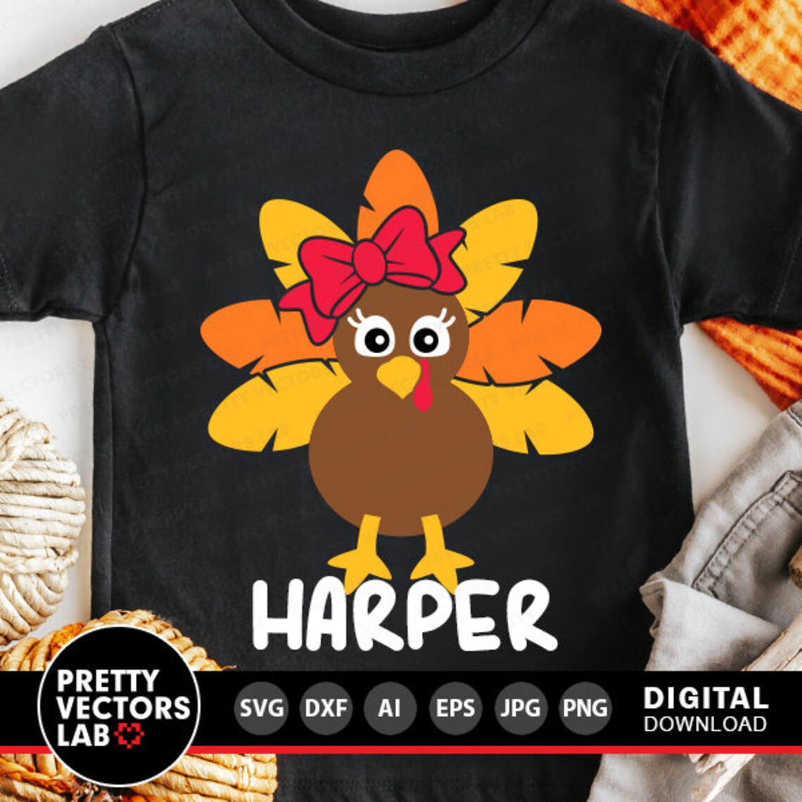 Girl Turkey Svg Thanksgiving Svg Dxf Eps Png Fall Cut Files - Etsy
