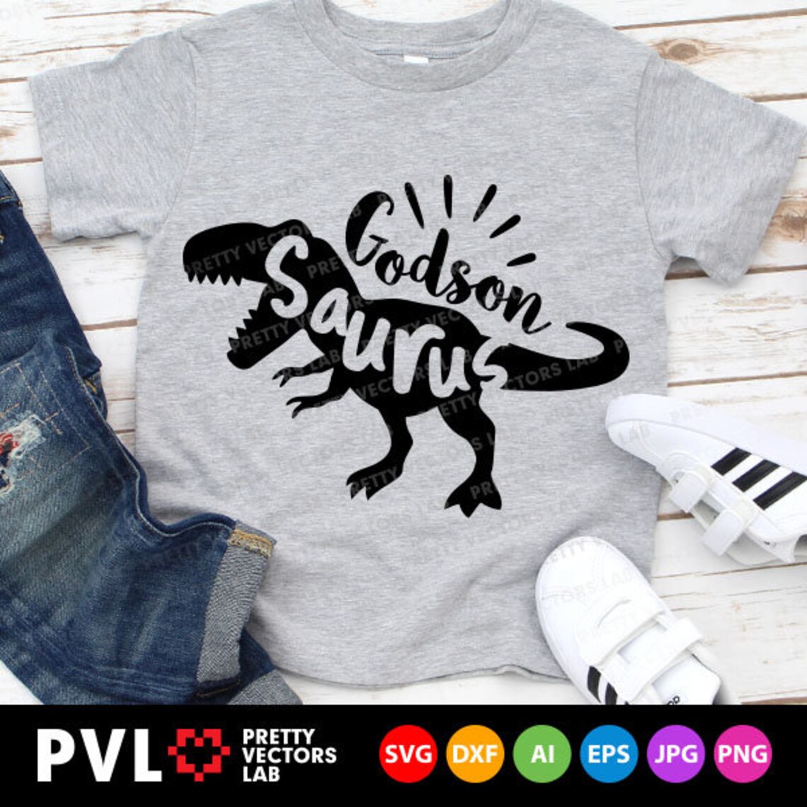 Godson Saurus Svg T-rex Dinosaur Cut Files Dinosaur Godson | Etsy