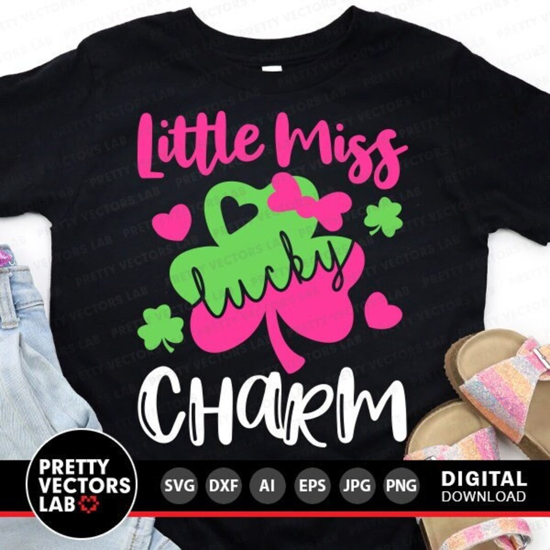 Little Miss Lucky Charm Svg, St. Patrick's Day Cut Files, Lucky ...