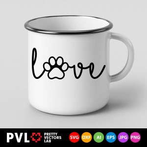 Love Paw Print Svg, Dog Mom Svg, Dogs Lover Svg, Pet Mama Svg Dxf Eps ...