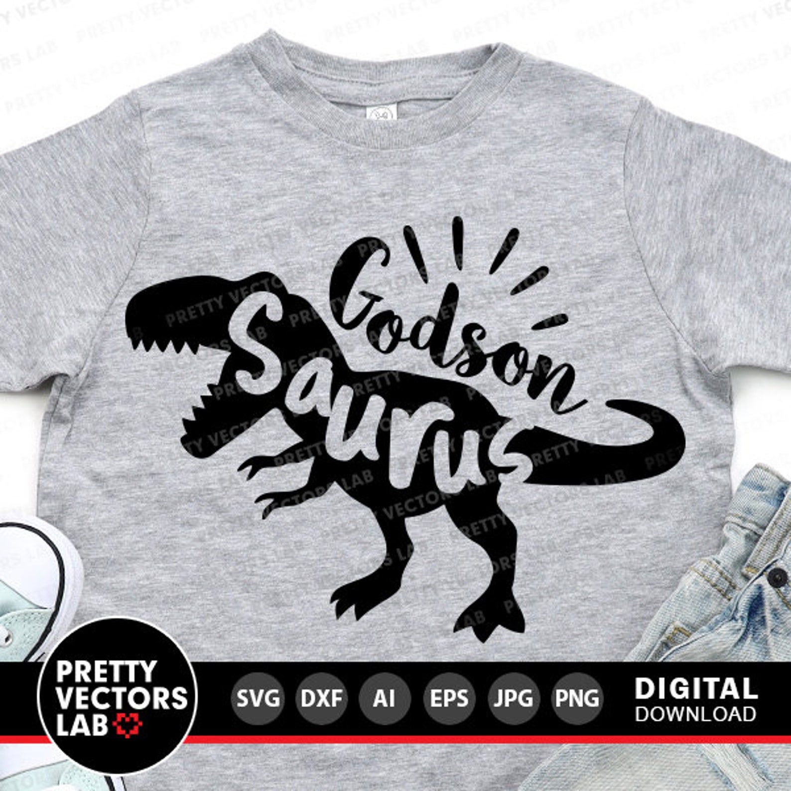 Godson Saurus Svg T-rex Dinosaur Cut Files Dinosaur Godson - Etsy