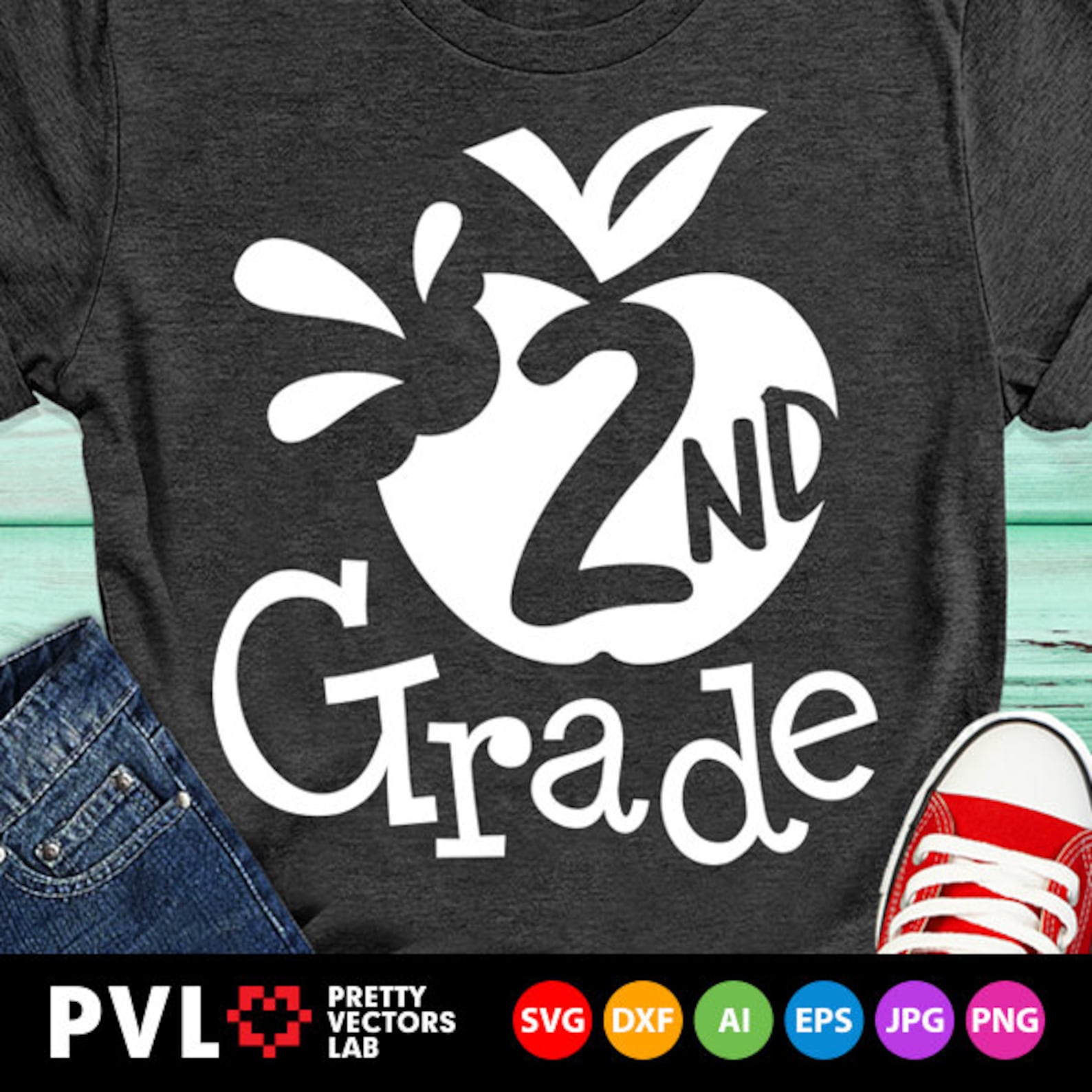 Second Grade Svg Back to School Svg 2nd Grade Svg Dxf Eps - Etsy