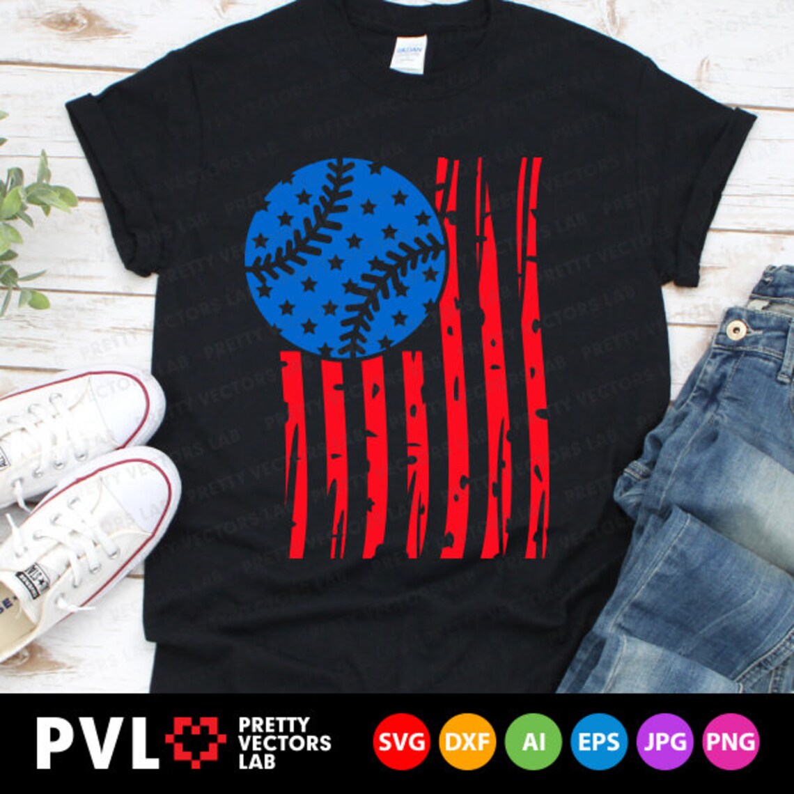 Baseball Svg Grunge American Flag Cut Files Baseball Mom Svg | Etsy