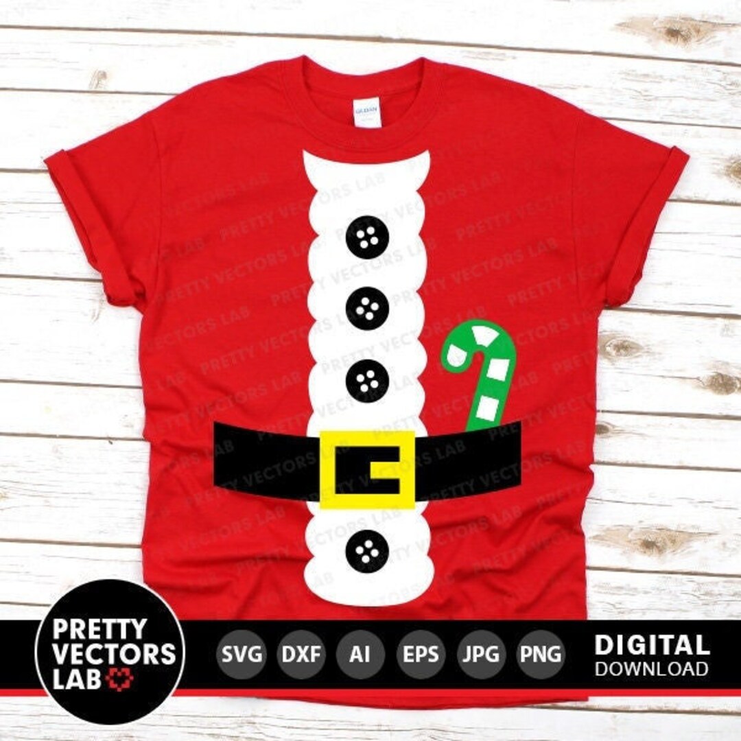 Christmas Svg, Santa Costume Svg, Santa Outfit Svg, Santa Suit Cut ...