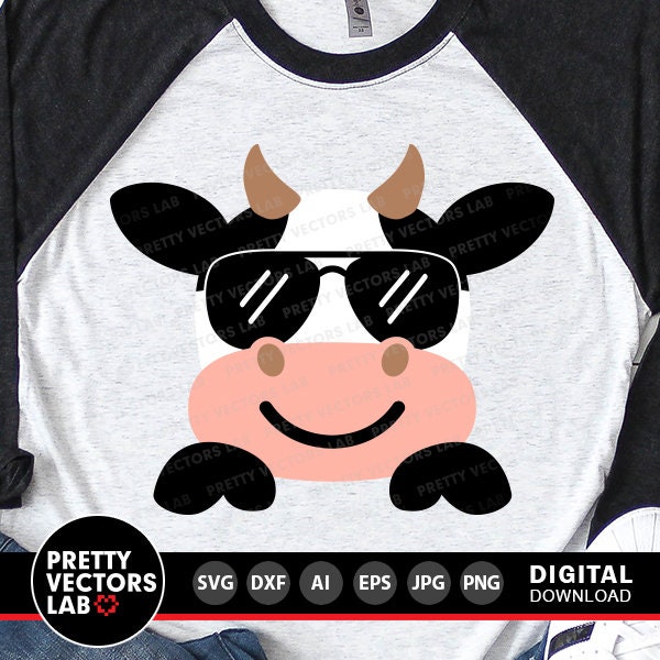 Cow Svg, Cow Face Cut File, Kids Svg, Farm Animal Svg, Dxf, Eps, Png ...