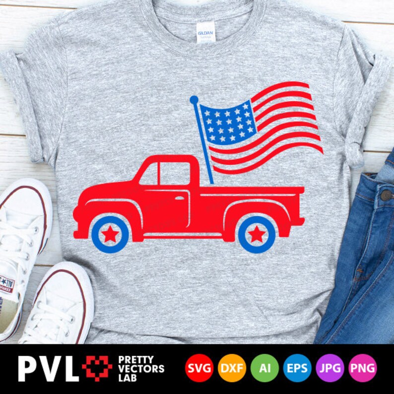 4th of July Truck Svg 4th of July Svg American Flag Svg - Etsy