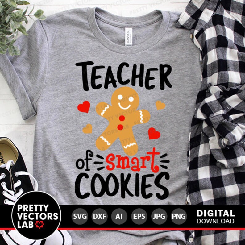 Christmas Svg Teacher of Smart Cookies Svg Gingerbread Svg - Etsy