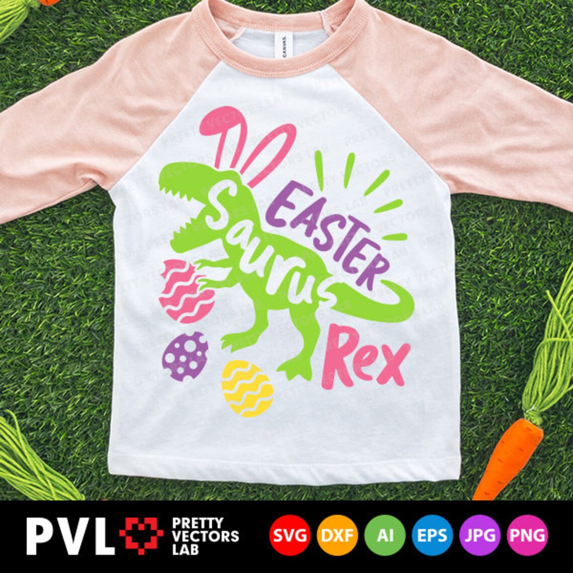 Easter Dinosaur Svg T-rex Bunny Svg Girls Easter Cut Files - Etsy