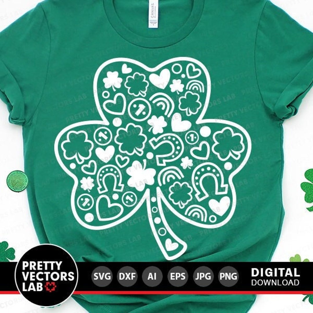 Shamrock Svg St Patricks Day Cut Files Clover Svg Dxf Eps Png