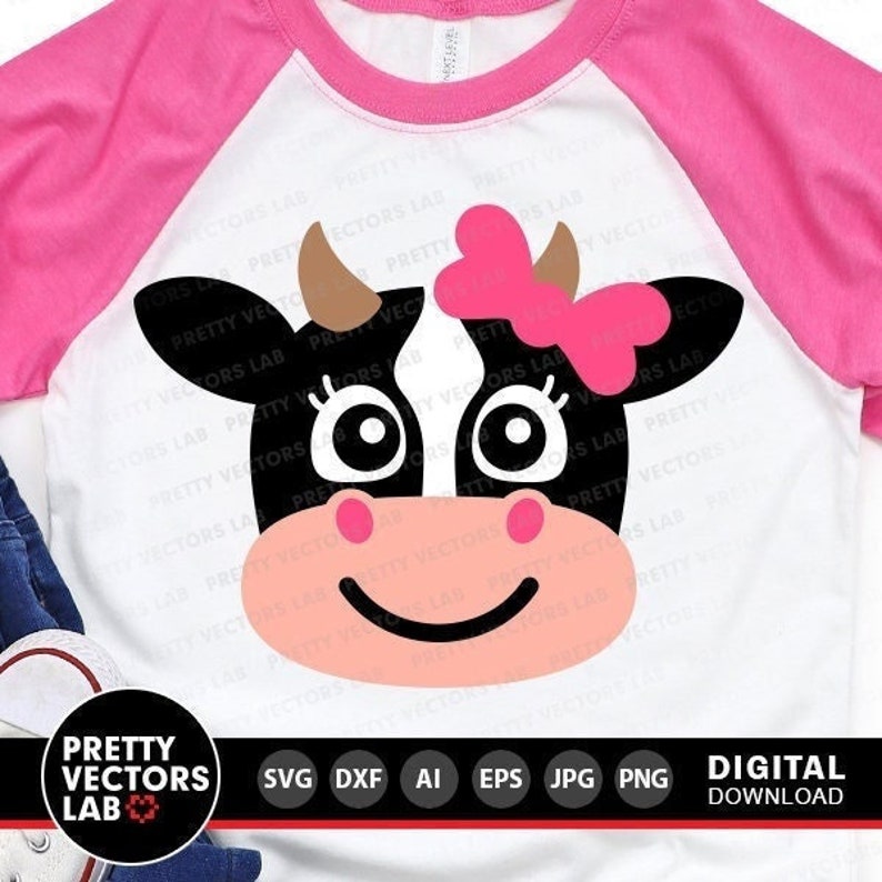 Cow Svg, Cow Face Cut Files, Kids Svg, Farm Animal Svg Dxf Eps Png ...